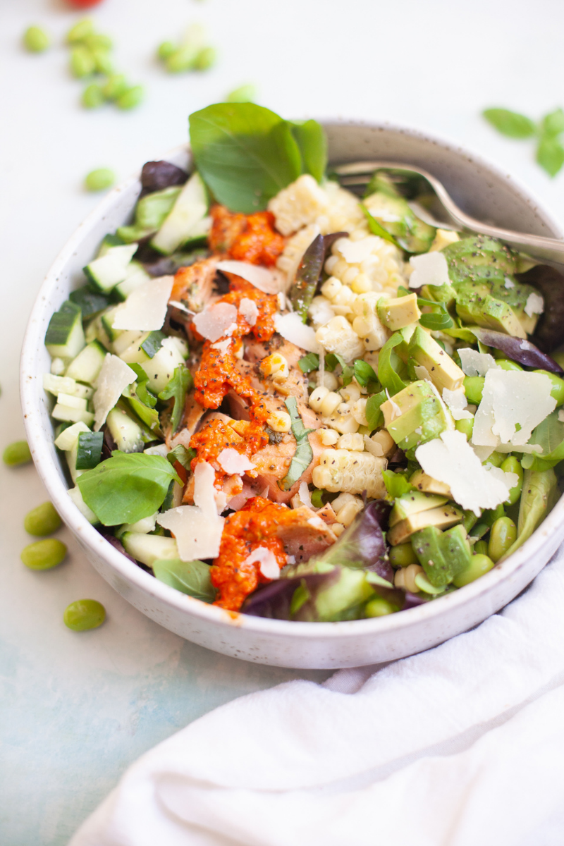 Salmon Romesco Salad - Lillie Eats and Tells