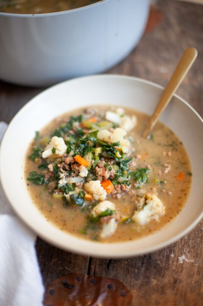 Macro-Friendly Beef and Kale Soup - Lillie Eats and Tells