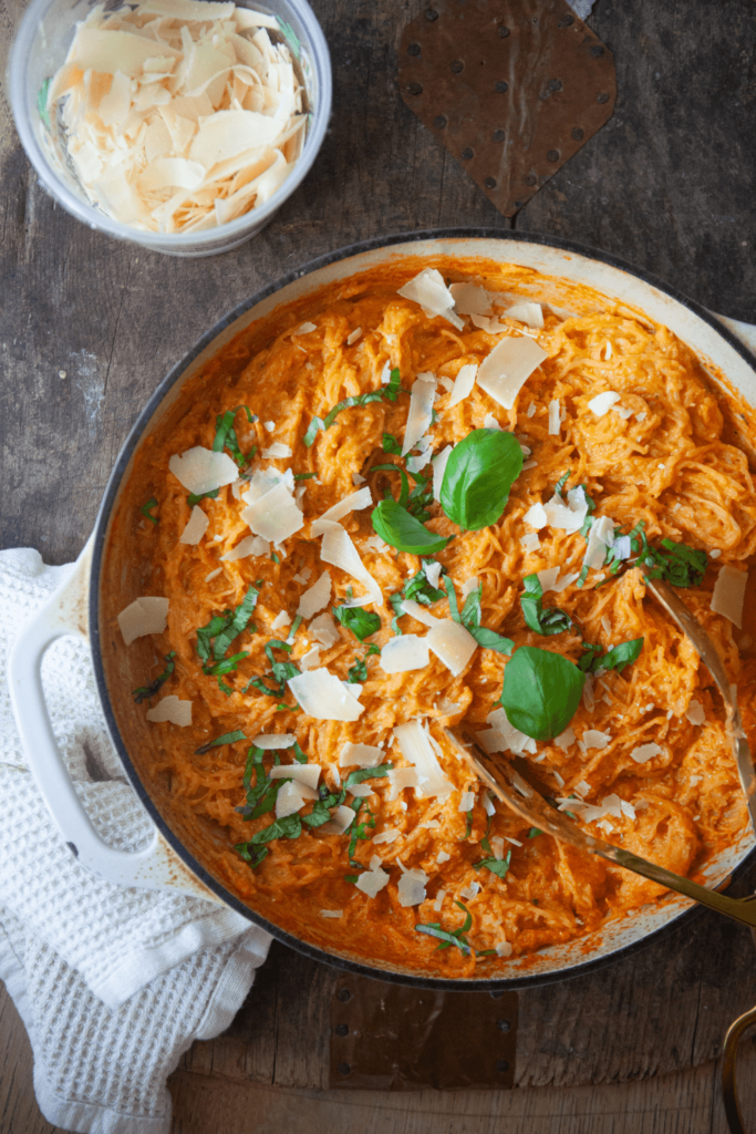 Cottage Cheese Spaghetti Squash Marinara - Lillie Eats and Tells