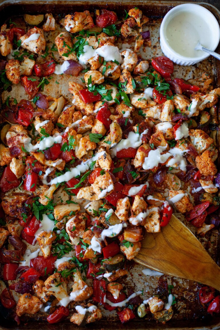 Harissa Chicken with Whipped Feta Hummus Sauce - Lillie Eats and Tells
