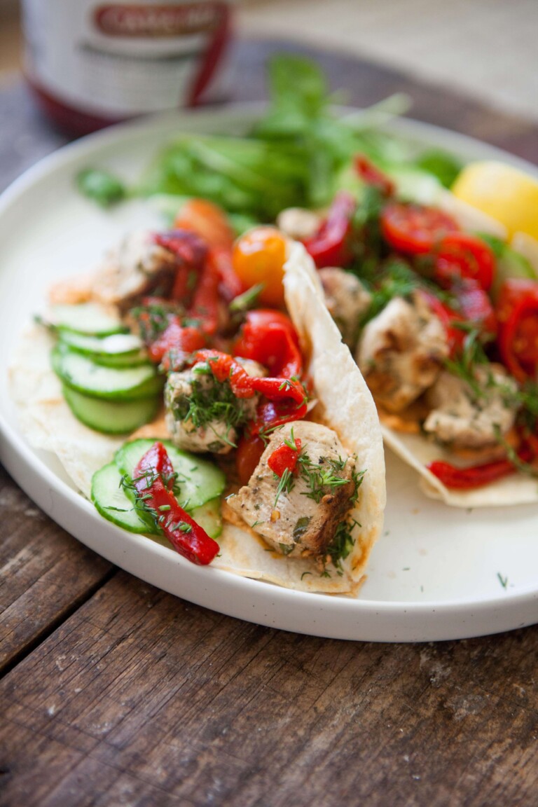 Harissa Feta Chicken Wraps - Lillie Eats and Tells