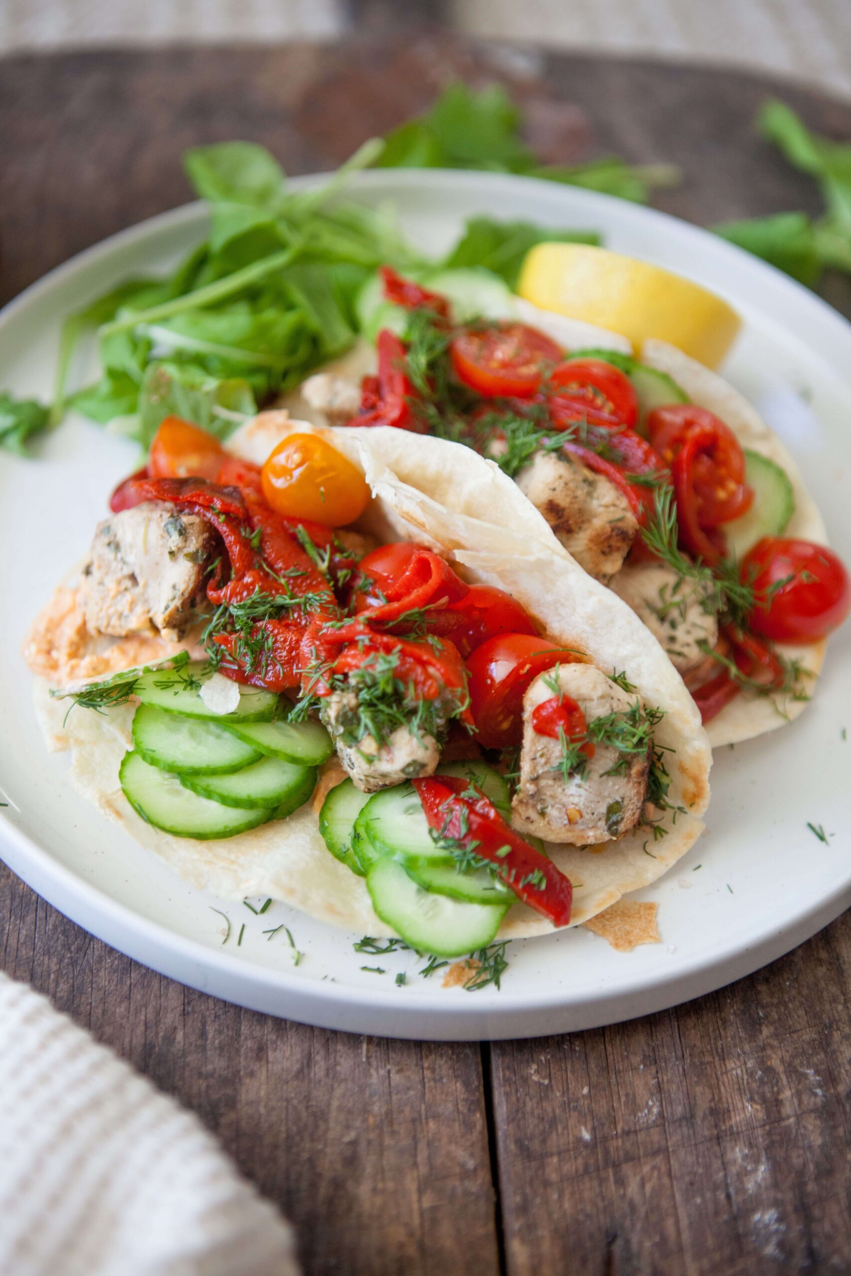 Harissa Feta Chicken Wraps - Lillie Eats and Tells